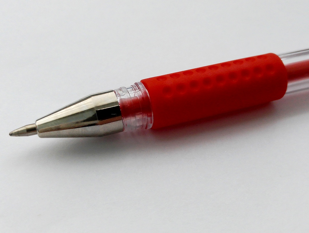 Ручка гелевая, красный стержень, 0.5 мм, Hua Jie (арт. S600) - купить ...